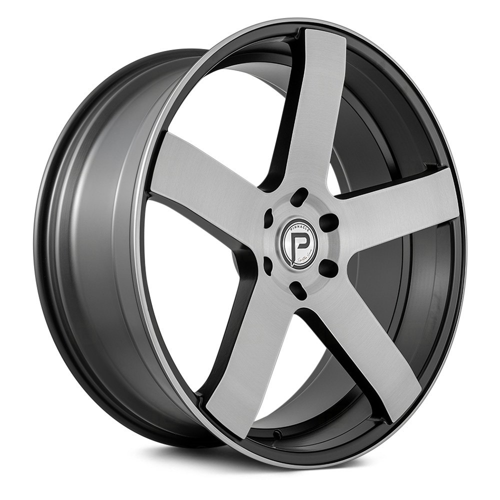 PINNACLE® P102 MAGNUM Wheels - Satin Black with Brushed Face Rims
