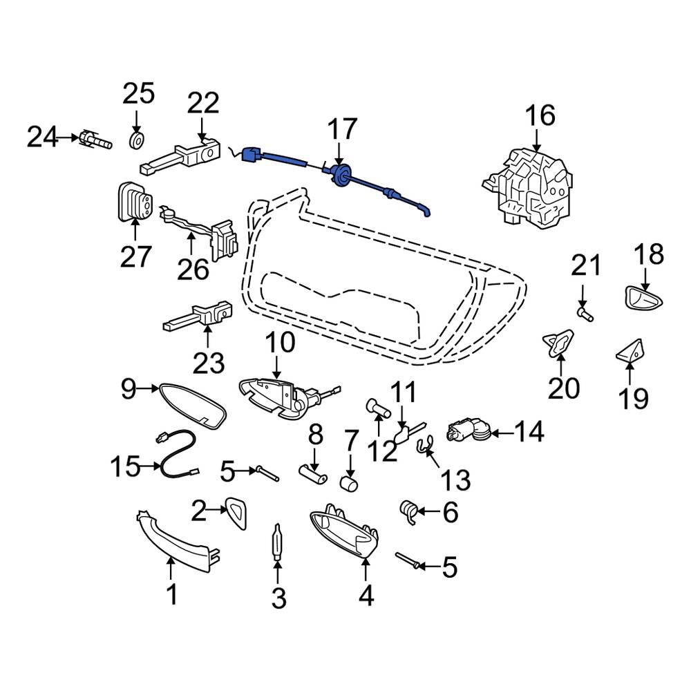 Porsche OE 99753731901 - Front Door Latch Cable