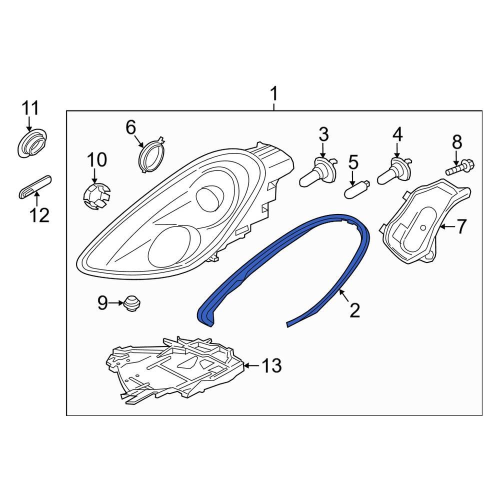 Porsche OE 98163131501 - Front Left Headlight Gasket
