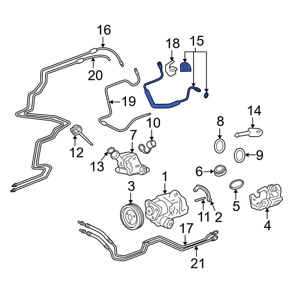 Porsche OE 99734745106 - Power Steering Pressure Hose