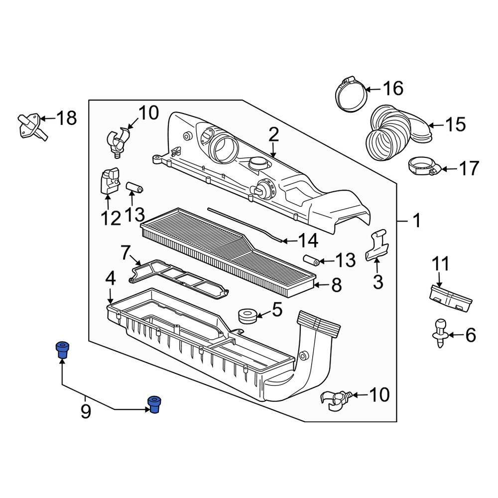 Porsche OE 99970326740 - Lower Air Filter Housing Insulator