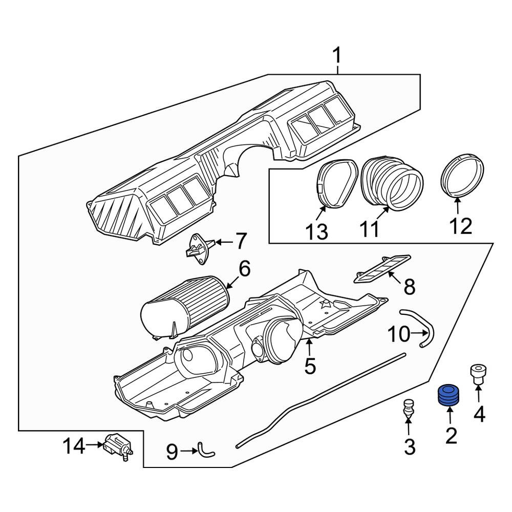 Porsche OE 99970326740 - Lower Air Filter Housing Insulator