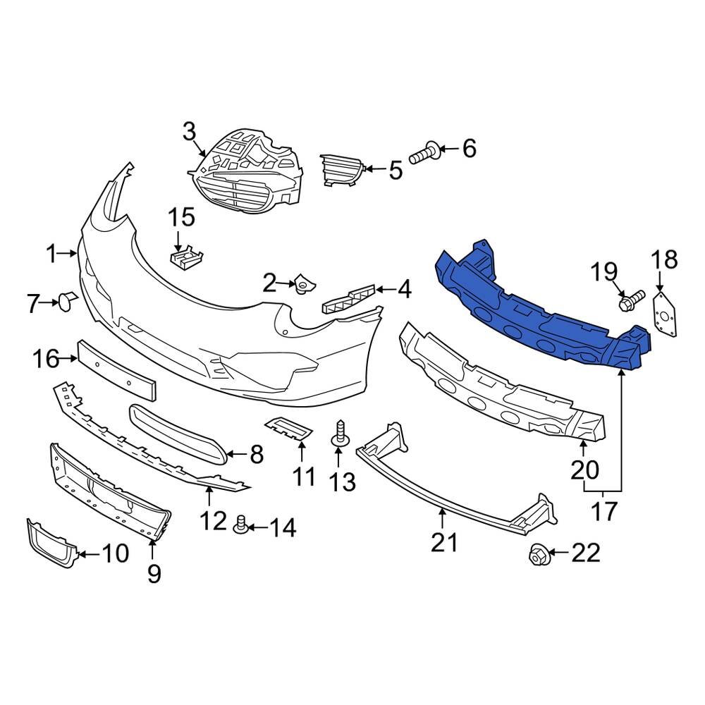 Porsche OE 99150512100 - Front Bumper Impact Bar