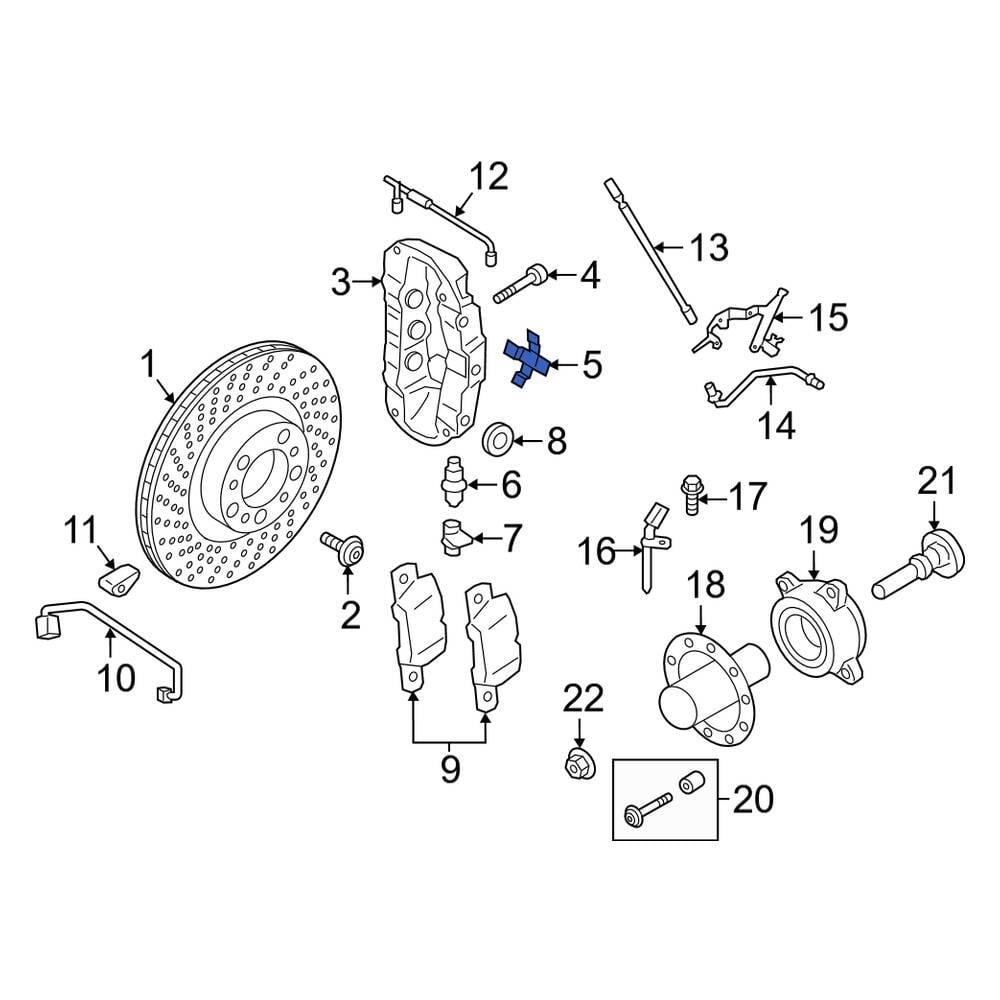 Porsche OE 97035195901 - Front Disc Brake Anti-Rattle Clip