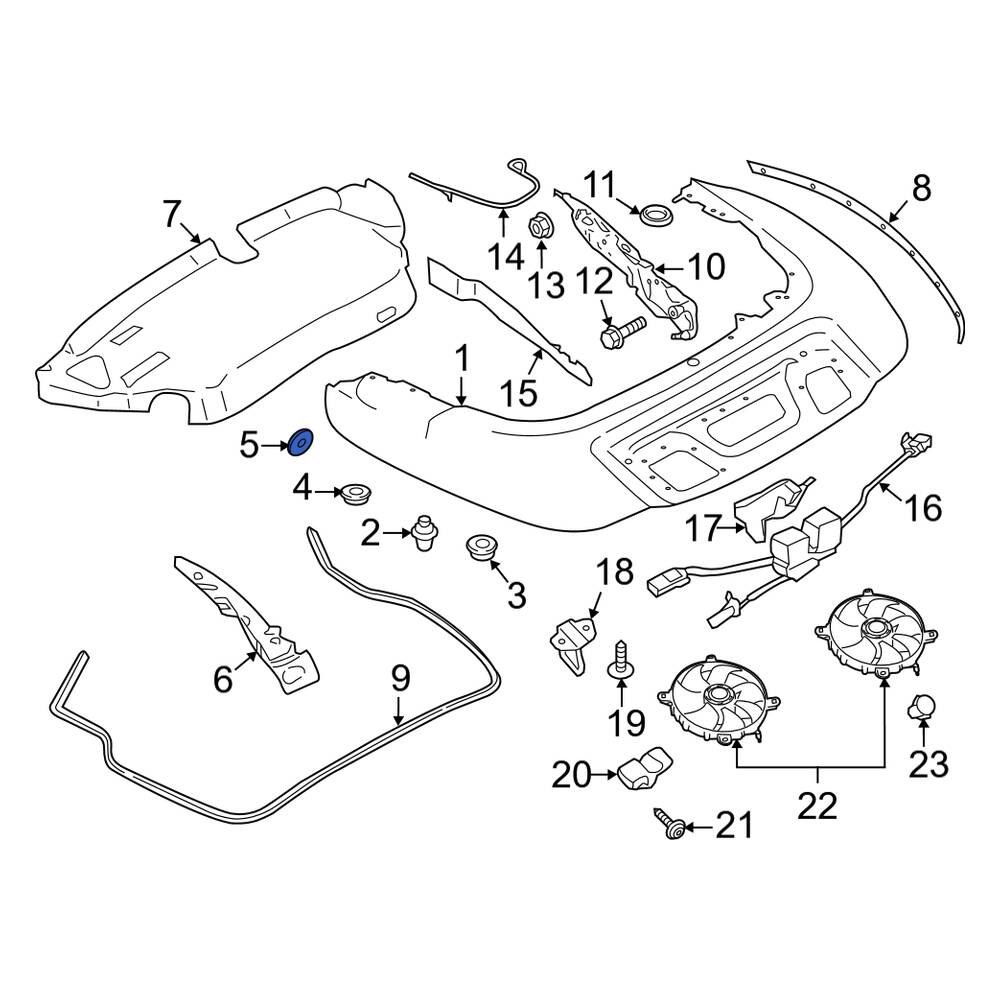Porsche OE 99970342140 - Convertible Top Stowage Compartment Lid Grommet