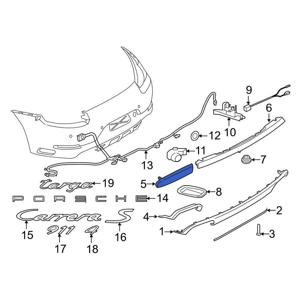 Porsche OE 9P1945104 - Rear Right Reflector Panel