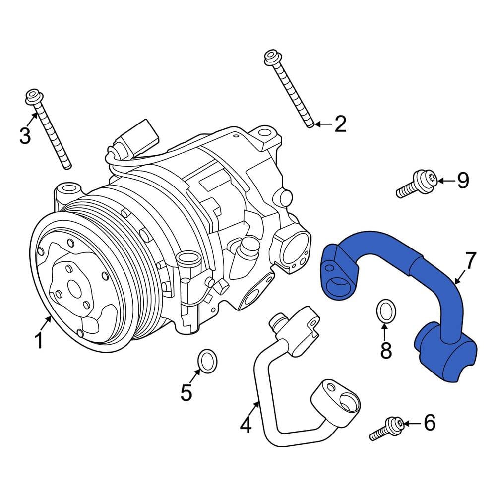 Porsche OE 992816522 - Front Left A/C Refrigerant Discharge Hose
