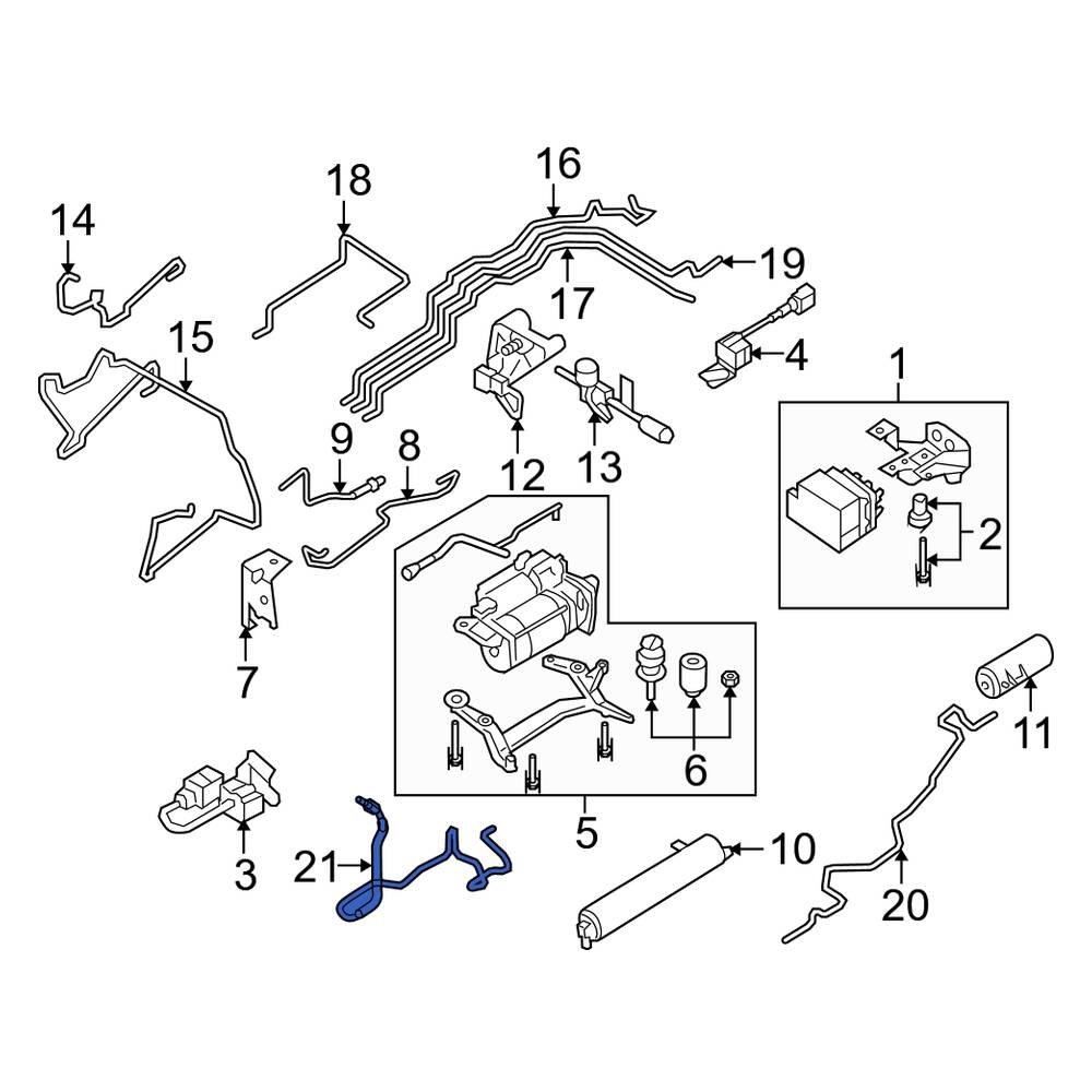 Porsche OE 95535806700 - Air Suspension Compressor Line
