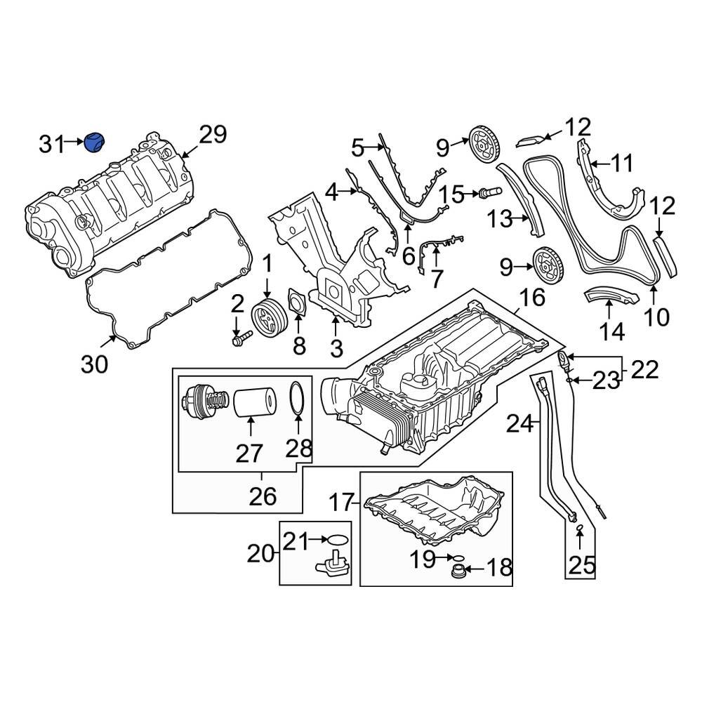 Porsche OE 95510448500 - Engine Oil Filler Cap