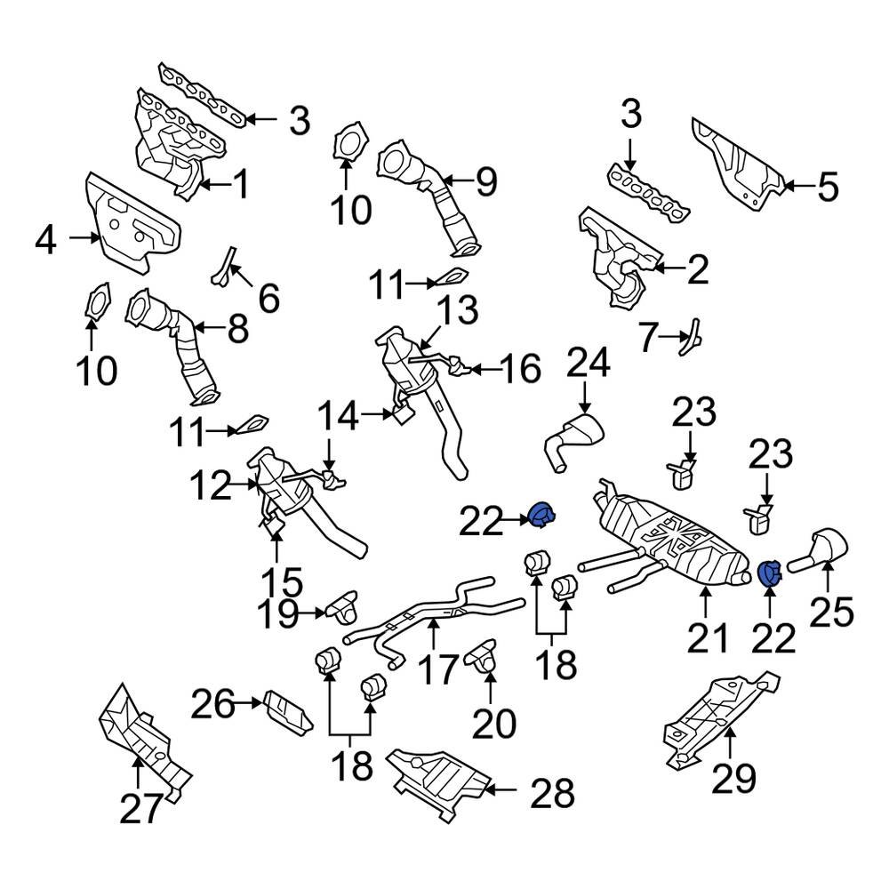 Porsche OE 95511110870 - Inner Exhaust Tail Pipe Clamp