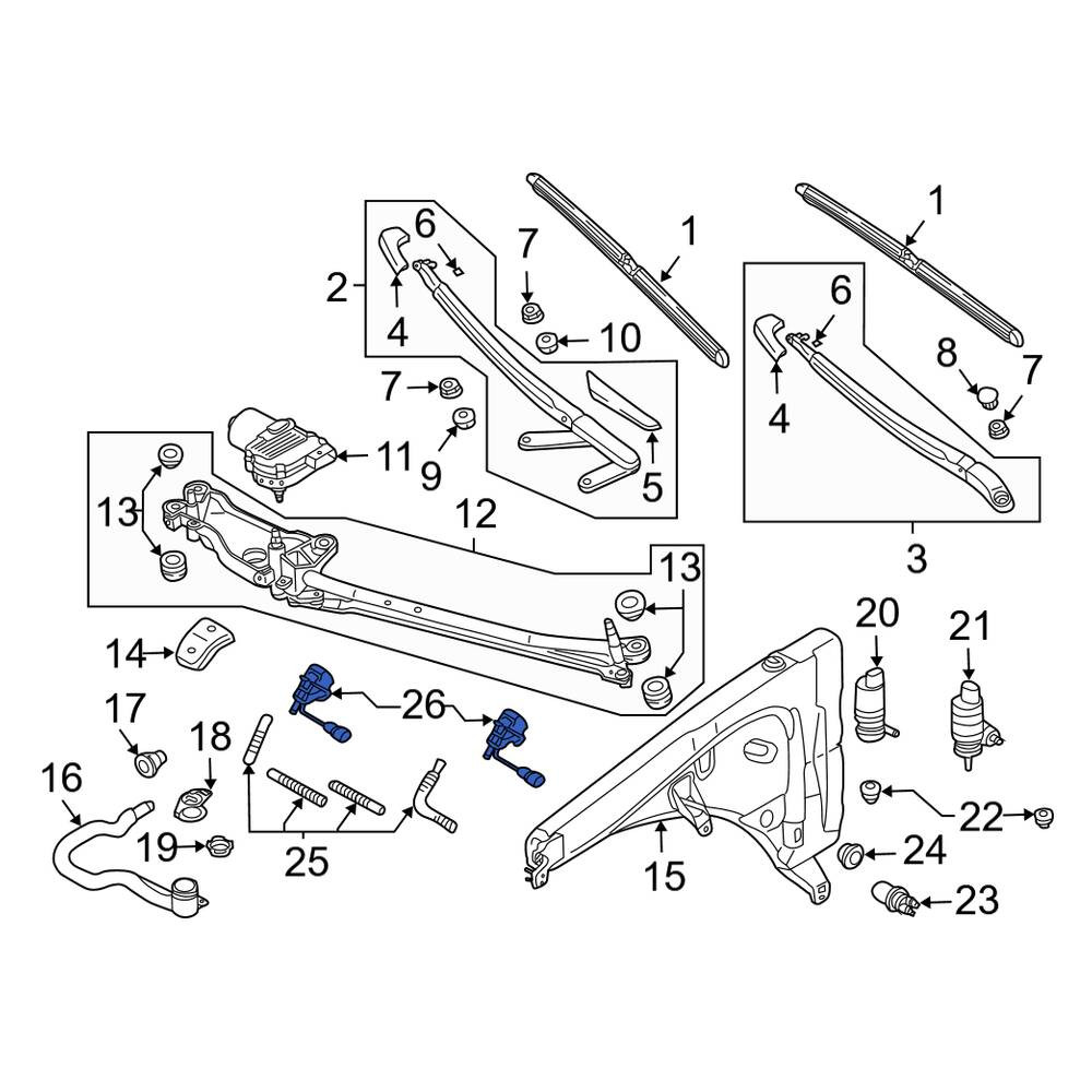 Porsche OE 95562807703 - Front Windshield Washer Nozzle