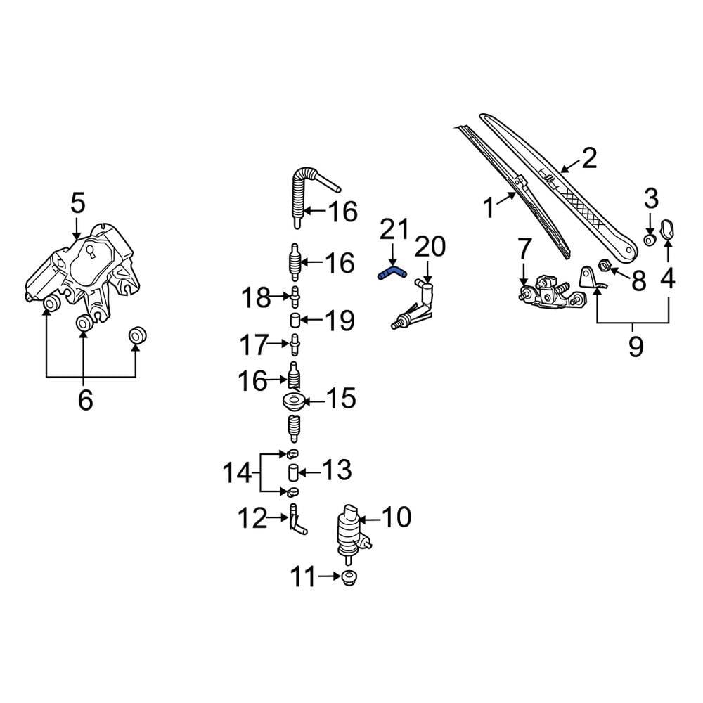 Porsche OE 95562820001 - Front Windshield Washer Nozzle Connector