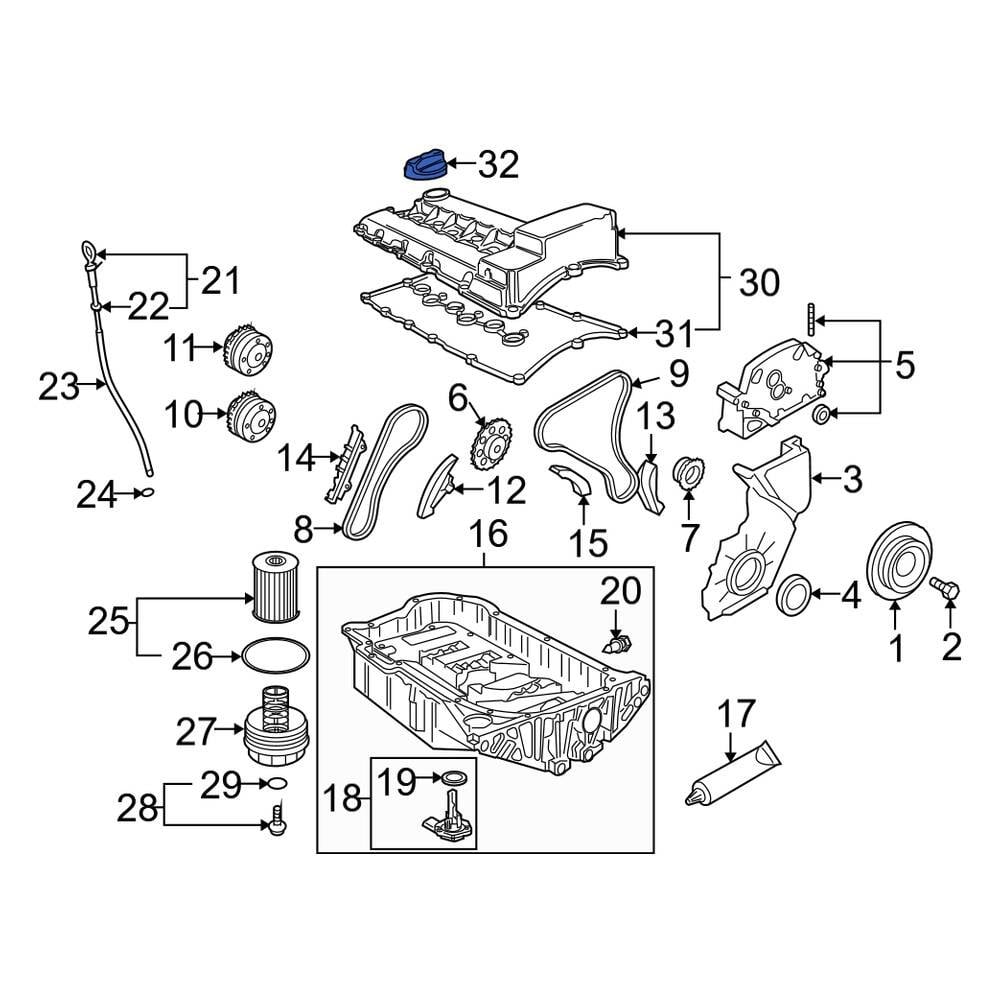 Porsche OE 95510448500 - Engine Oil Filler Cap