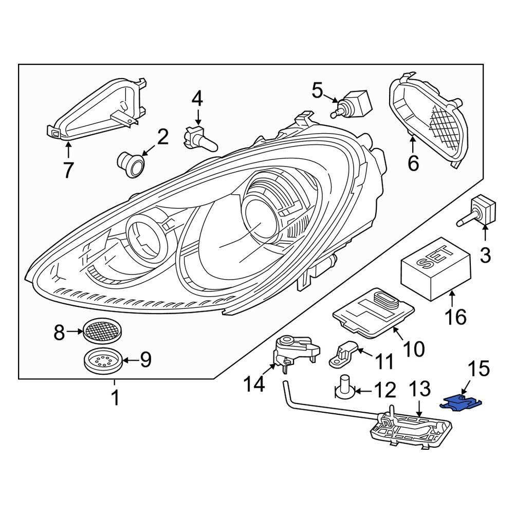 Porsche OE 95863116000 - Front Headlight Adjusting Spring