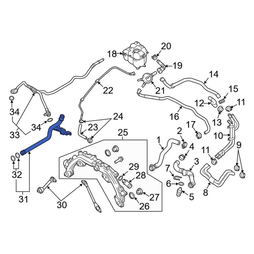 Porsche OE 94610606960 - Engine Coolant Pipe
