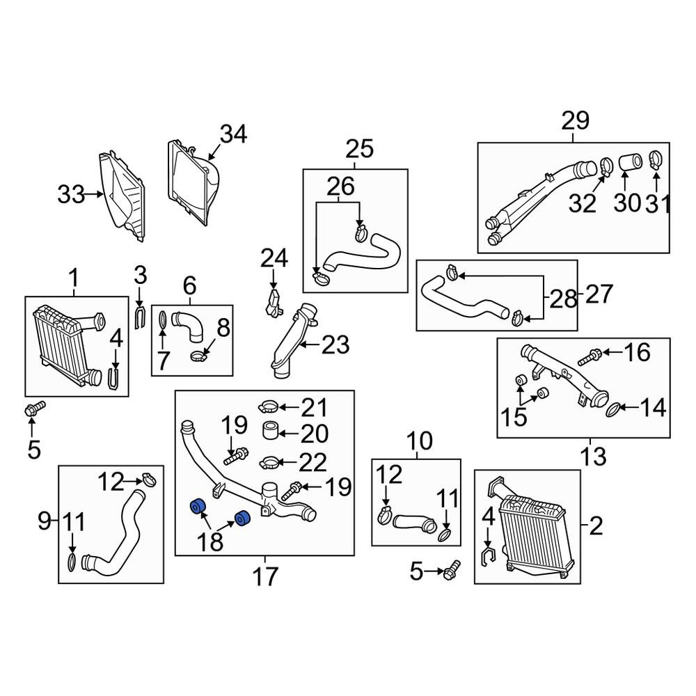 Porsche OE 867129669 - Lower Intercooler Pipe Grommet