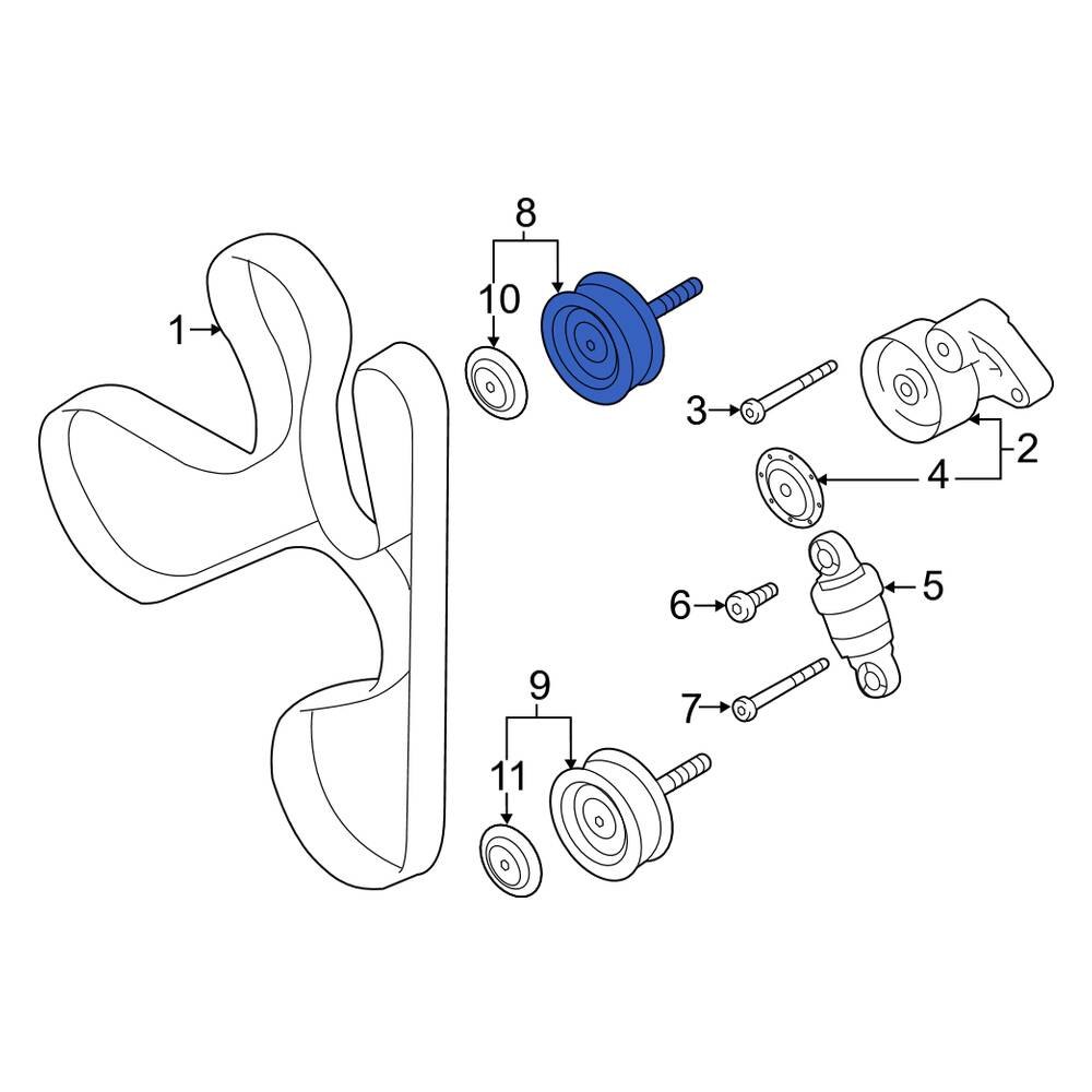 Porsche OE 95510211900 - Accessory Drive Belt Idler Pulley