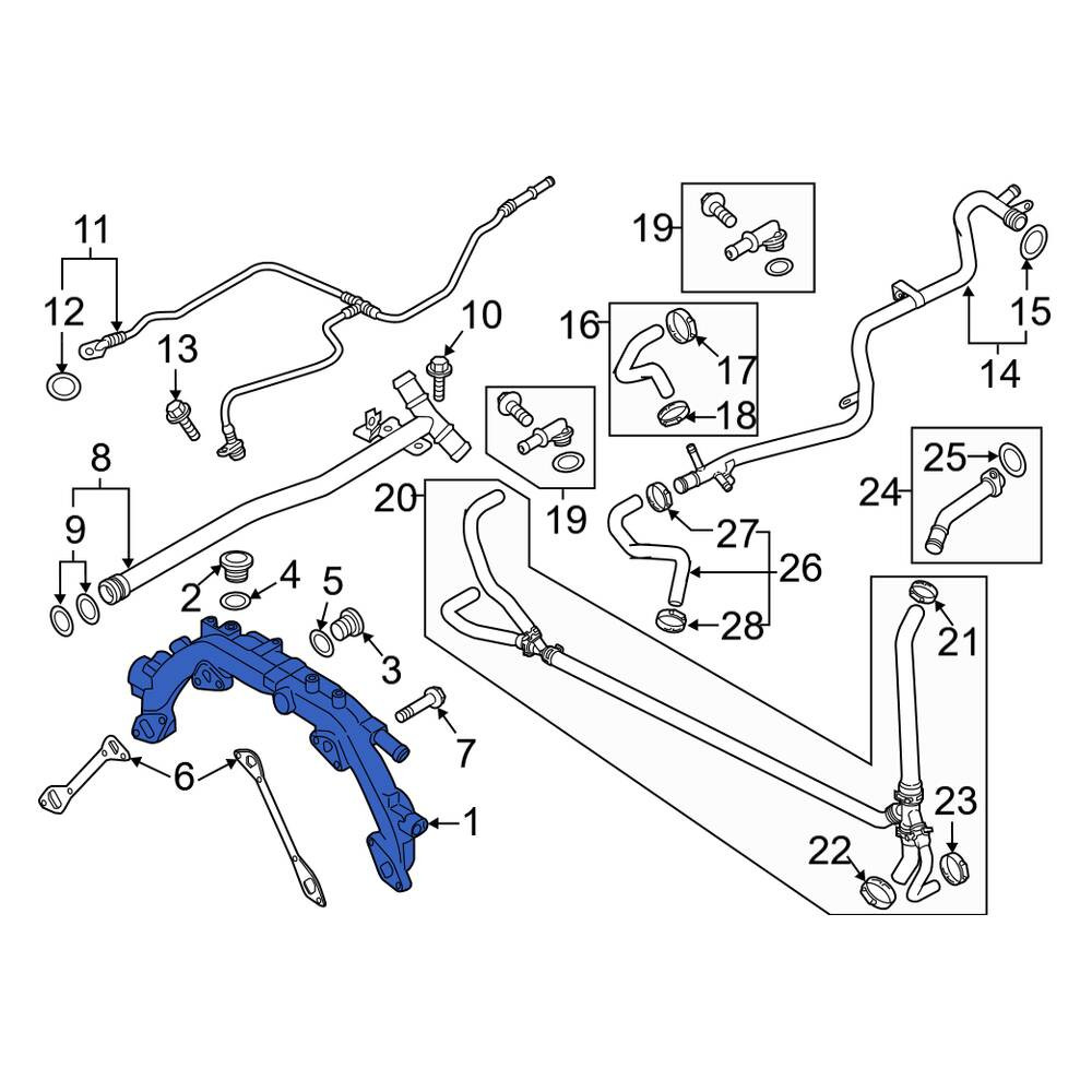 Porsche OE 94810606121 - Engine Coolant Inlet Flange