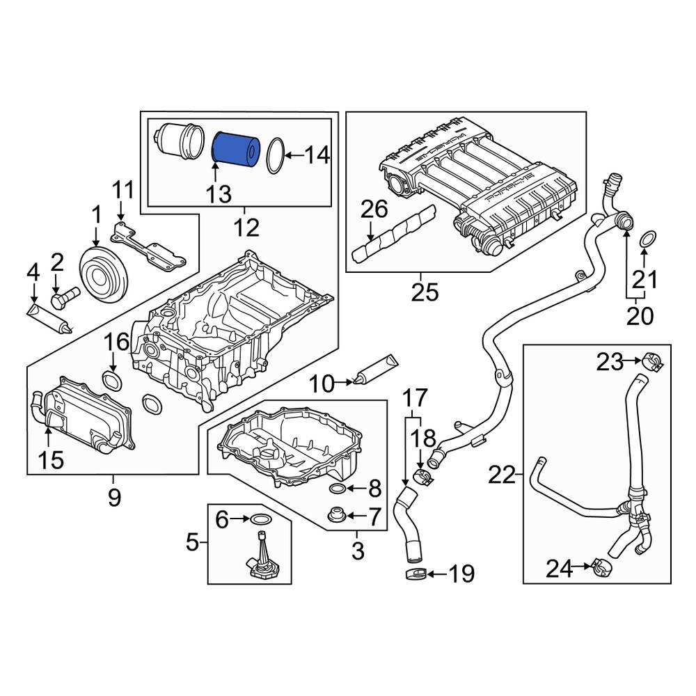 Porsche OE 95810722210 - Engine Oil Filter Element