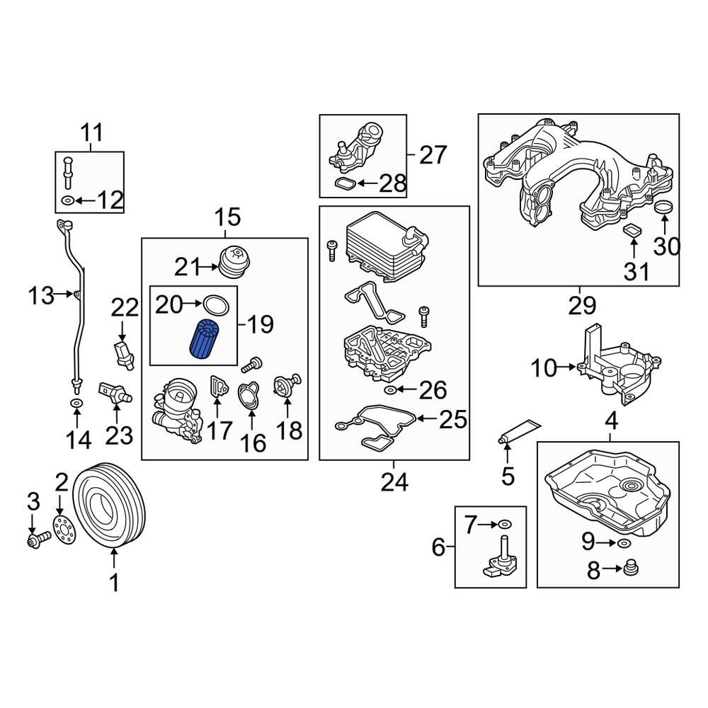 Porsche OE 95810722210 - Engine Oil Filter Element