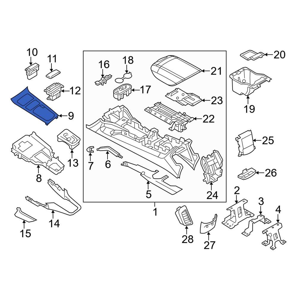 Porsche OE 958553324006BB - Center Console Trim Panel