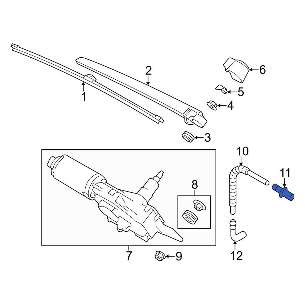 Porsche OE 95562820001 - Front Windshield Washer Nozzle Connector
