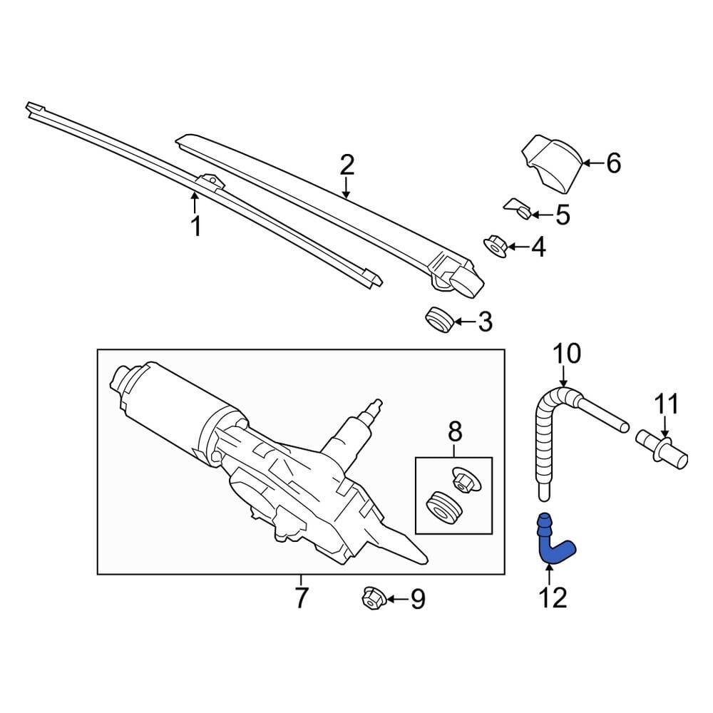 Porsche OE 95562820001 - Front Windshield Washer Nozzle Connector