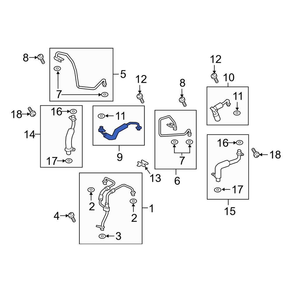 Porsche OE 9A714591000 - Right Turbocharger Coolant Line