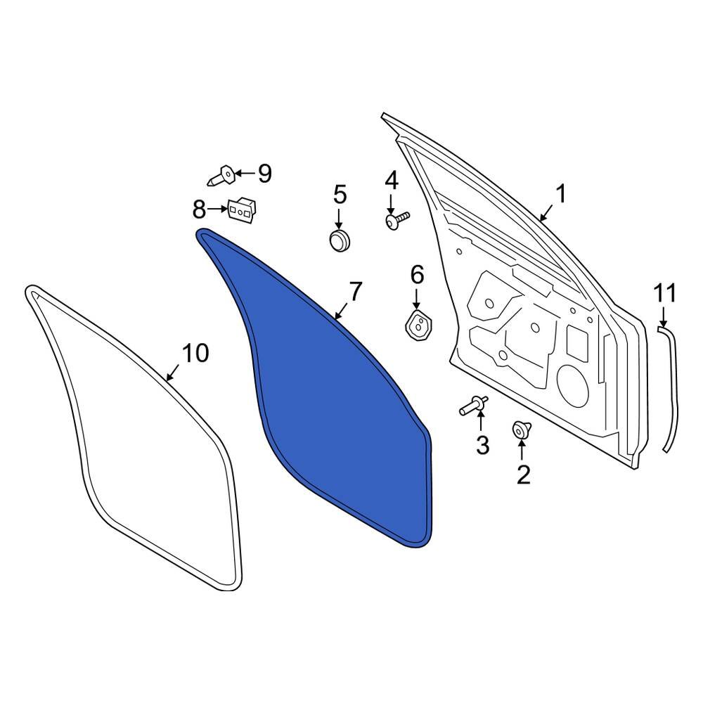 Porsche OE 9Y3837911 - Front Outer Door Seal