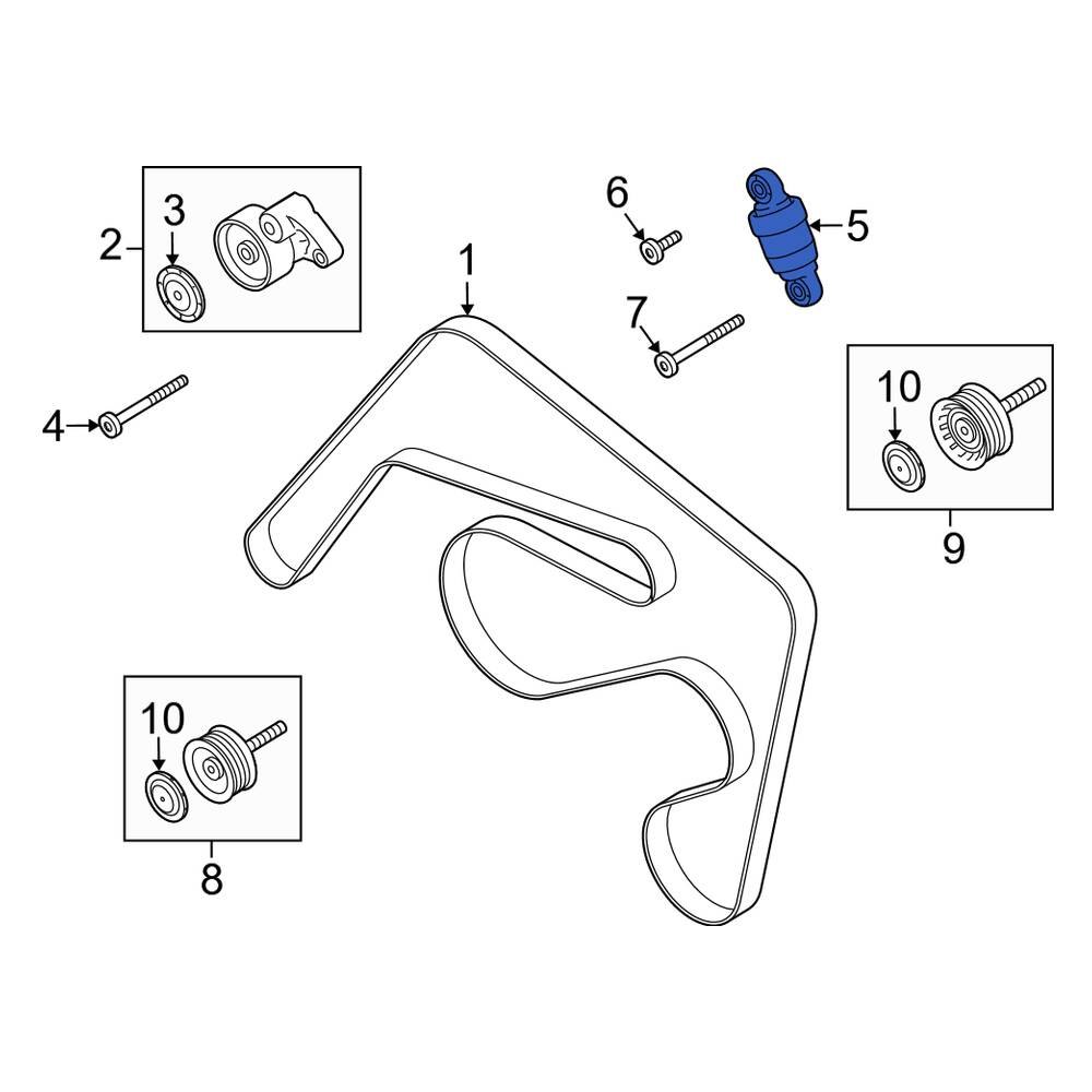 Porsche OE 94810226121 - Accessory Drive Belt Tensioner