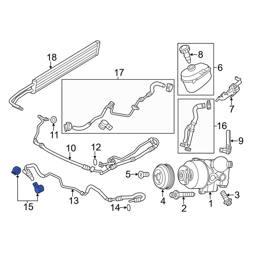 Porsche OE 99951108002 - Power Steering Hose Clamp