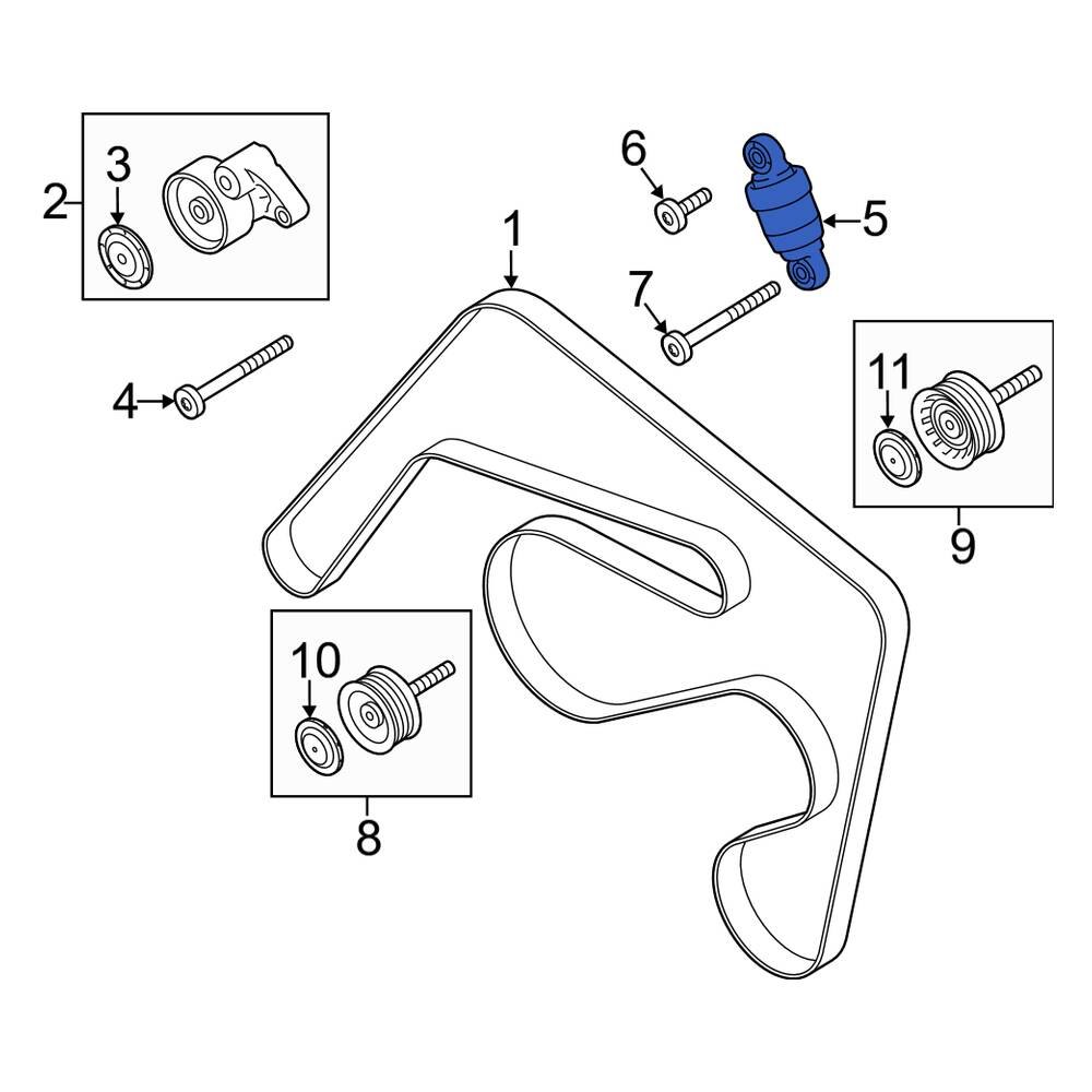Porsche OE 94810240375 - Accessory Drive Belt Tensioner Assembly