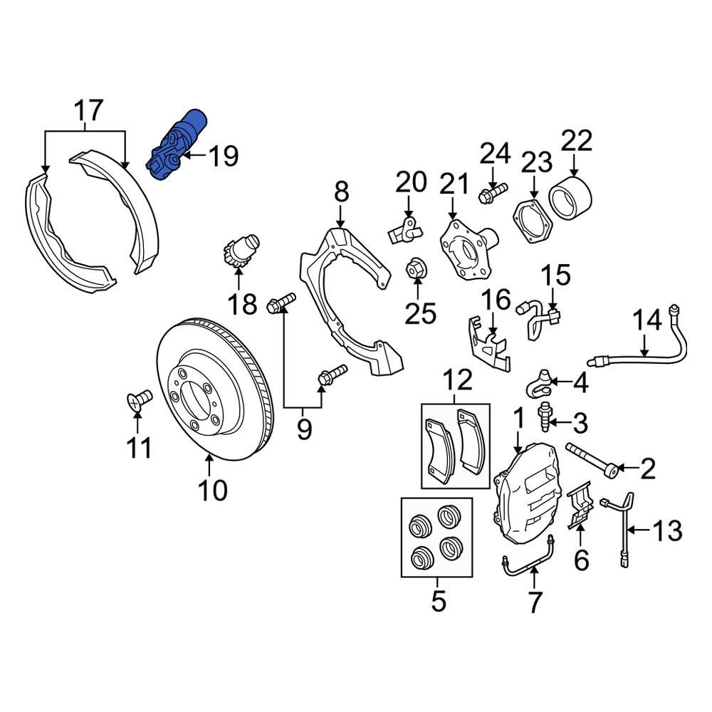 Porsche OE 298609403 - Rear Left Parking Brake Actuator
