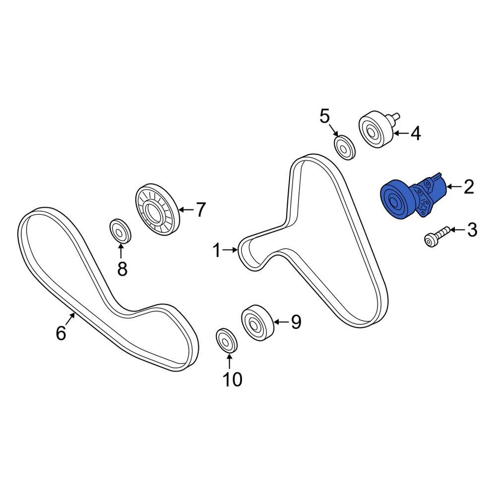 Porsche OE 94810240375 - Accessory Drive Belt Tensioner Assembly