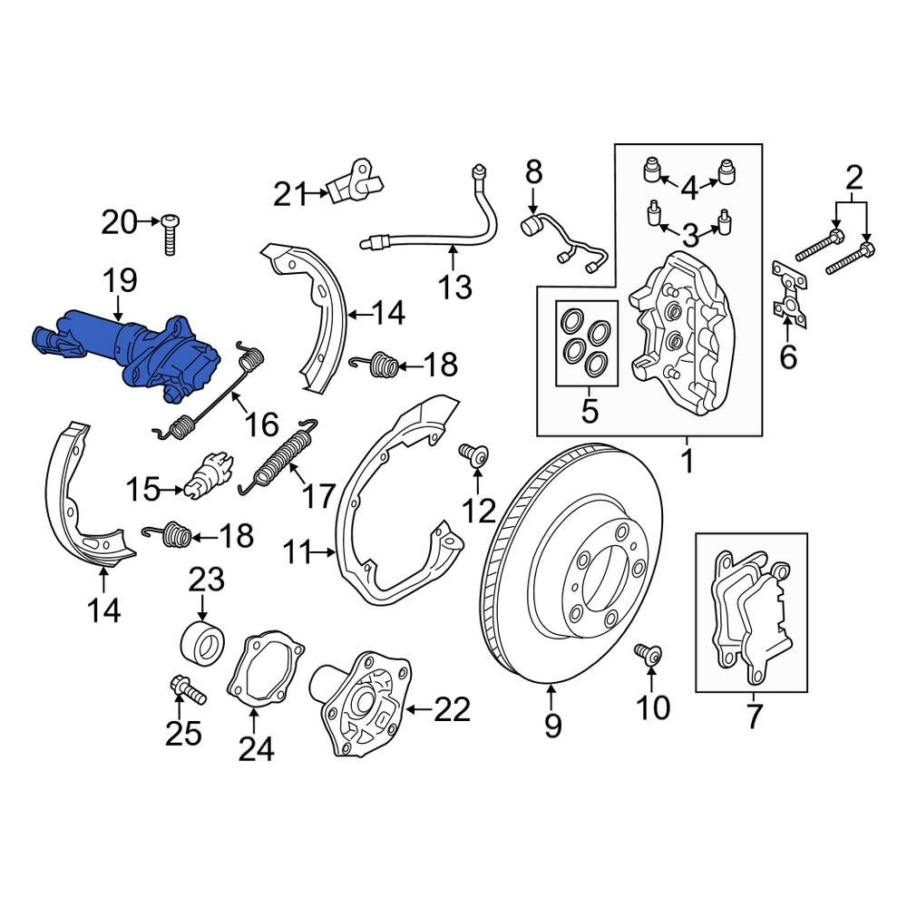 Porsche OE 298609403 - Rear Left Parking Brake Actuator
