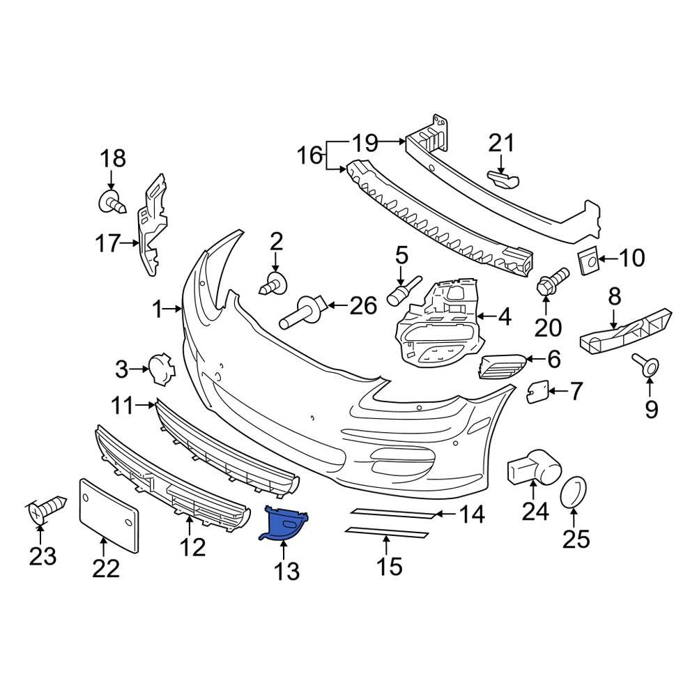 Porsche OE 97050532600 - Right Grille Bracket