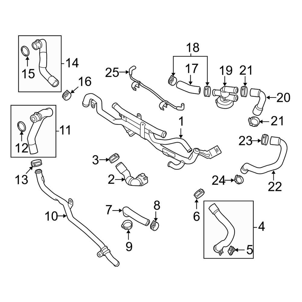 Porsche OE 97010623201 - Right Radiator Coolant Hose