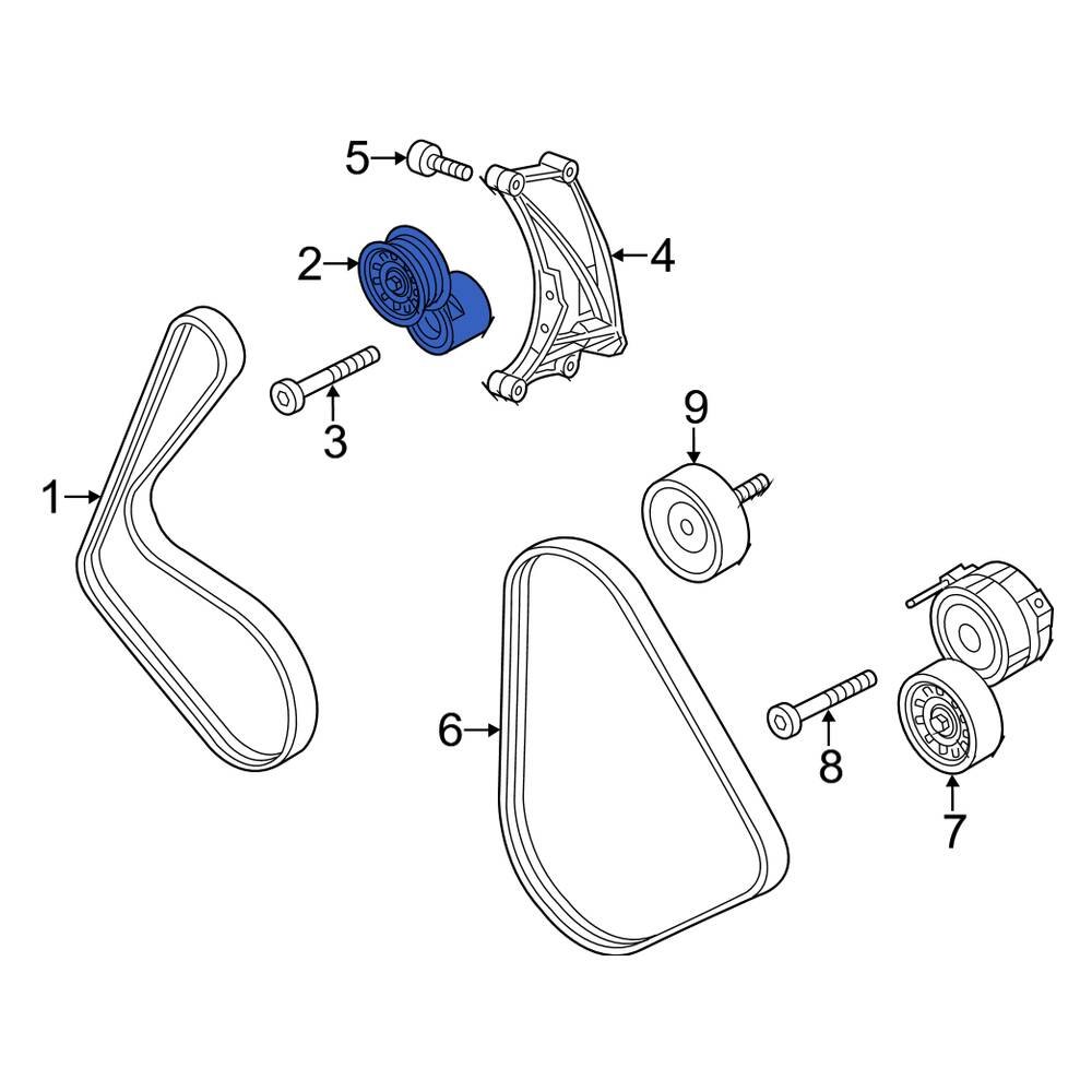 Porsche OE 94810240375 - Accessory Drive Belt Tensioner Assembly