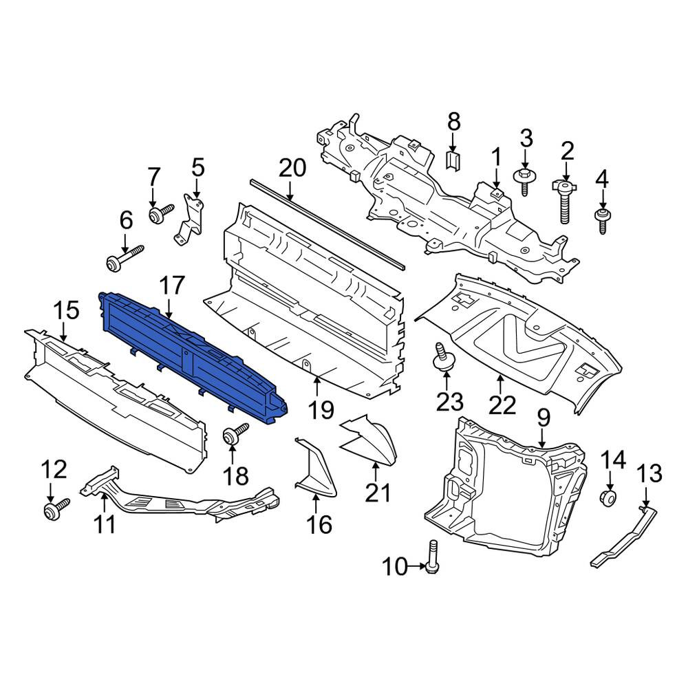 Porsche OE 95B121257KY - Front Radiator Shutter Assembly