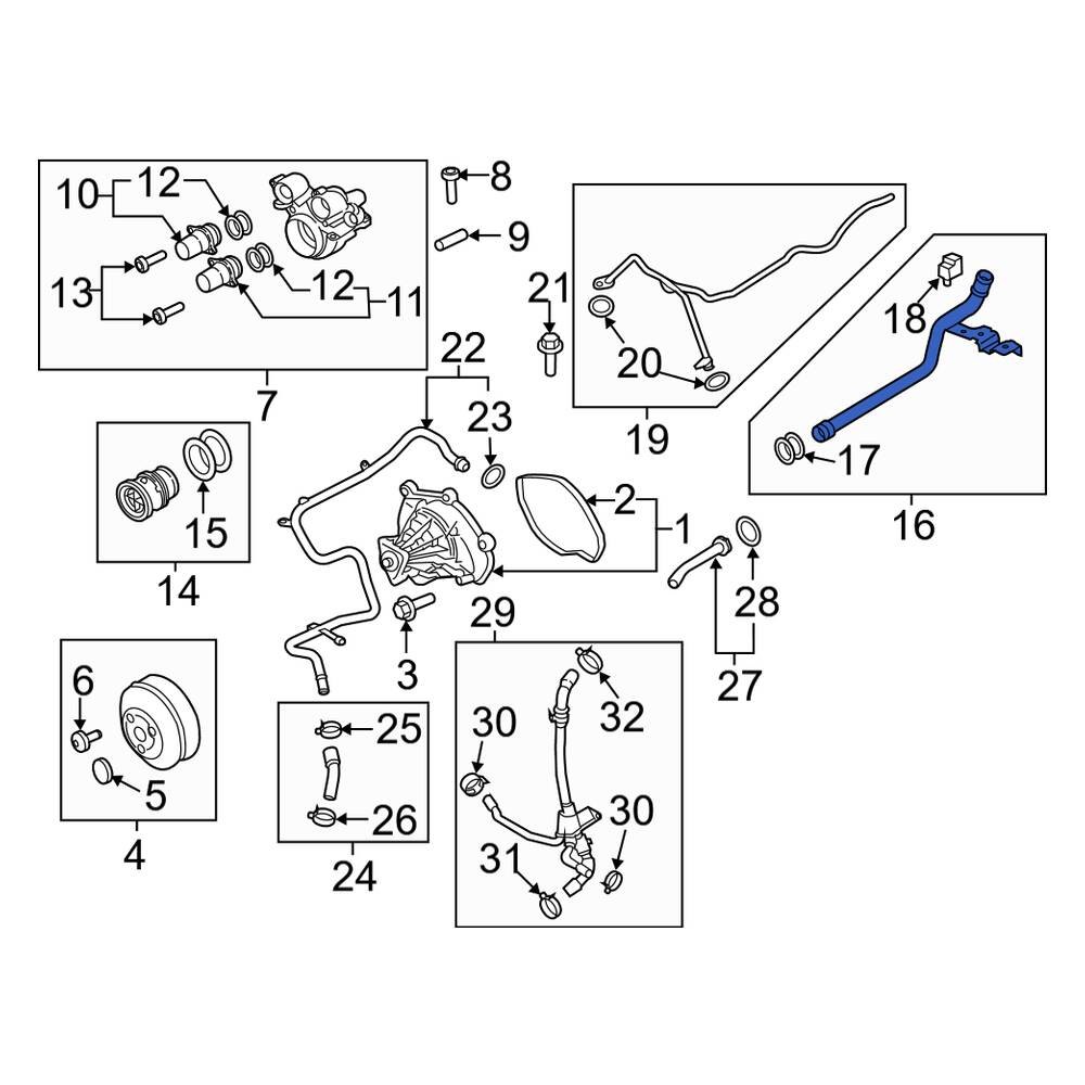 Porsche OE 94610606960 - Engine Coolant Pipe