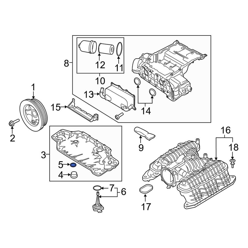 Porsche OE 90012315230 - Engine Oil Drain Plug Gasket
