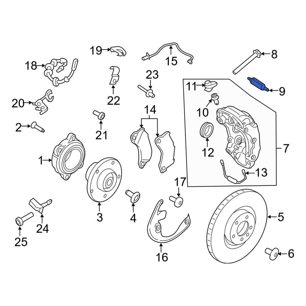 Porsche OE 9A769826900 - Front Disc Brake Anti-Rattle Clip