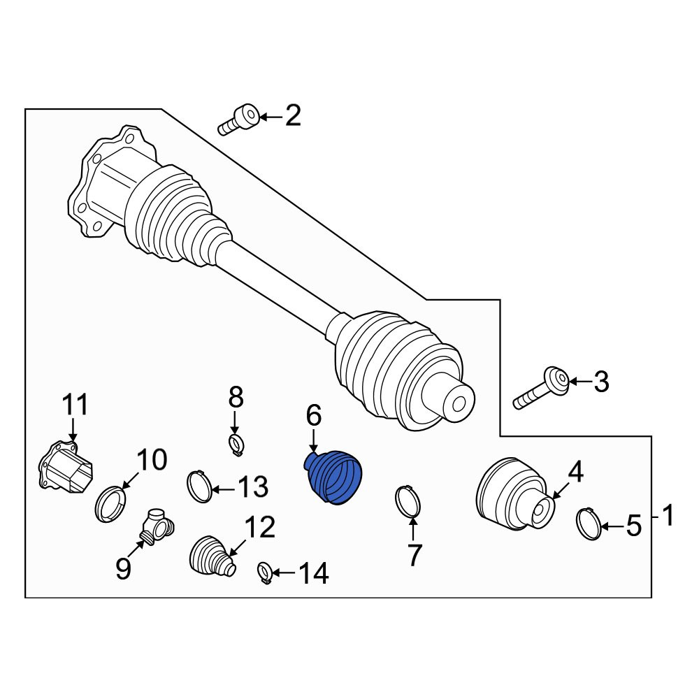 Porsche OE 8K0407285E - Front Outer CV Joint Boot