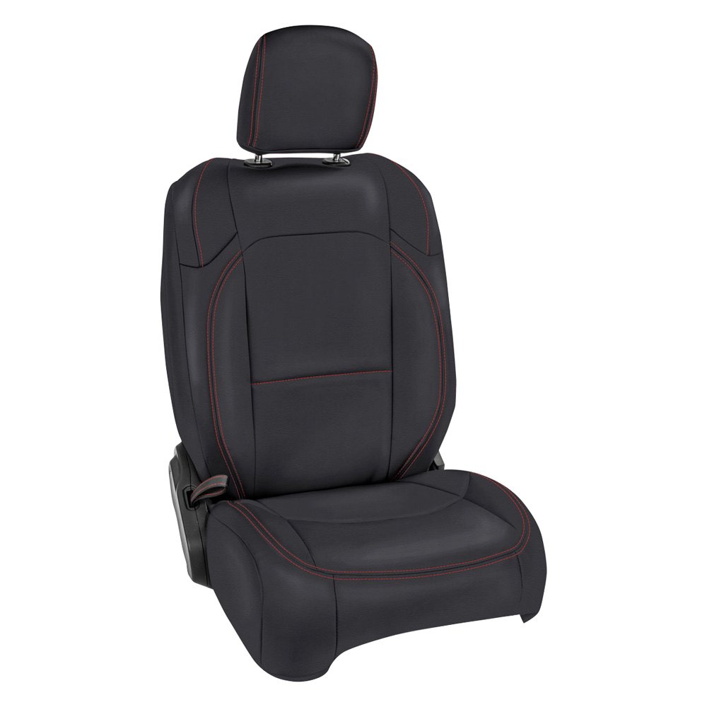 PRP Seats® B040-01 - 1st Row Black with Red Stitching Seat Covers