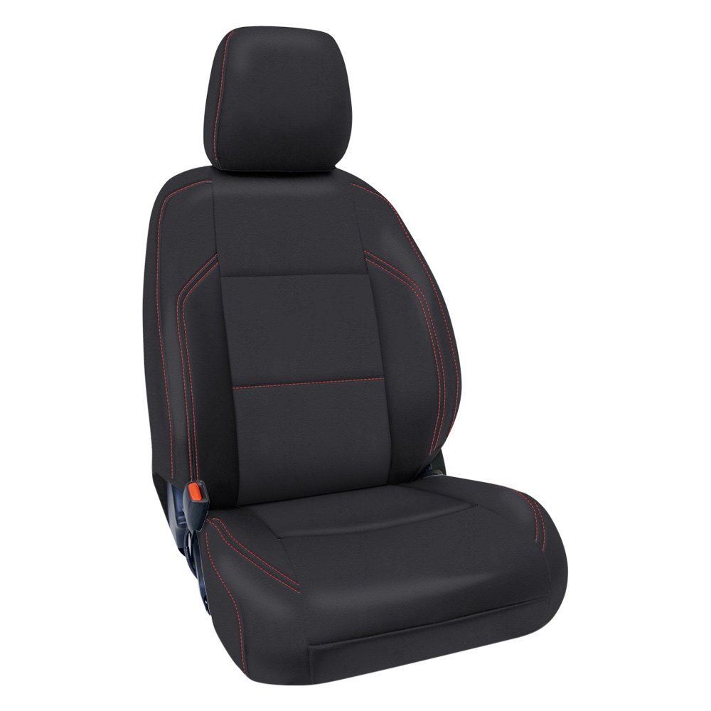 PRP Seats® B053-01 - 1st Row Black with Red Stitching Seat Covers