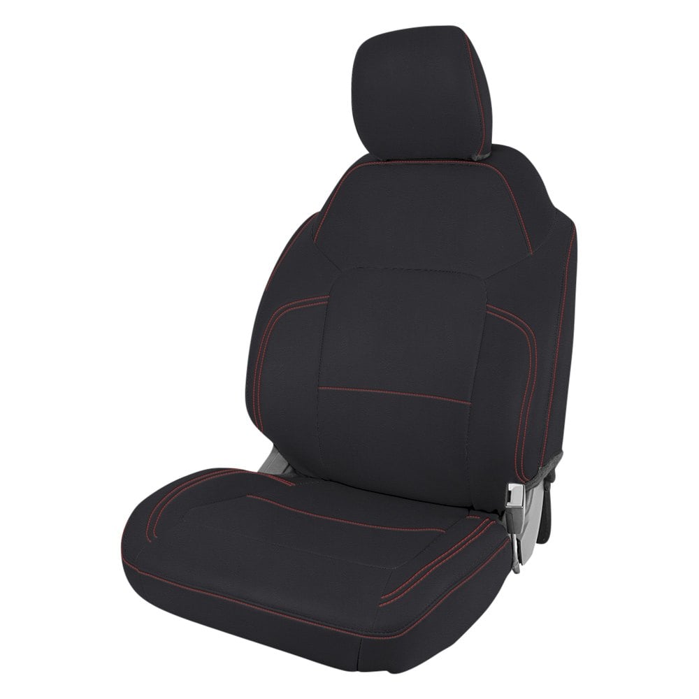 PRP Seats® B058-01 - 1st Row Black with Red Stitching Seat Covers