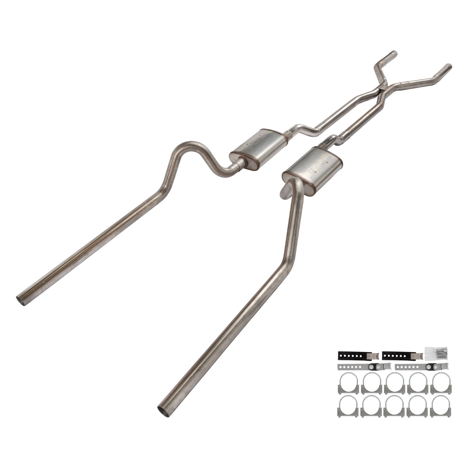 Pypes Performance Exhaust® SFF41 - 409 SS H-Pipe Crossmember-Back ...