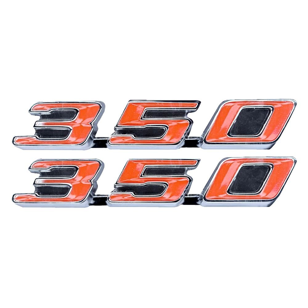 QRP® EM00037 - "350" Red/Chrome Rocker Panel Emblems