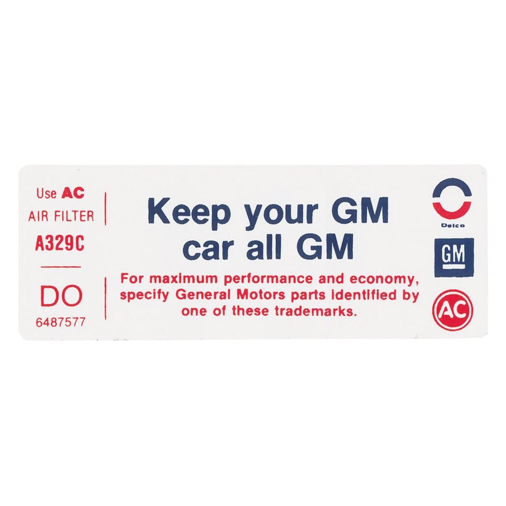 QRP® CE05141 - "Keep Your GM Car All GM" DO Technical Decal