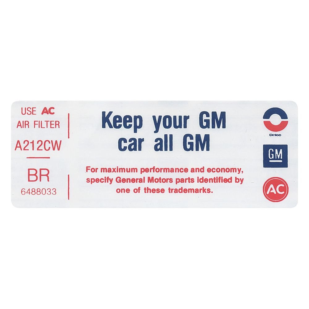 QRP® DB00390 - "Keep Your GM Car All GM" BR Technical Decal